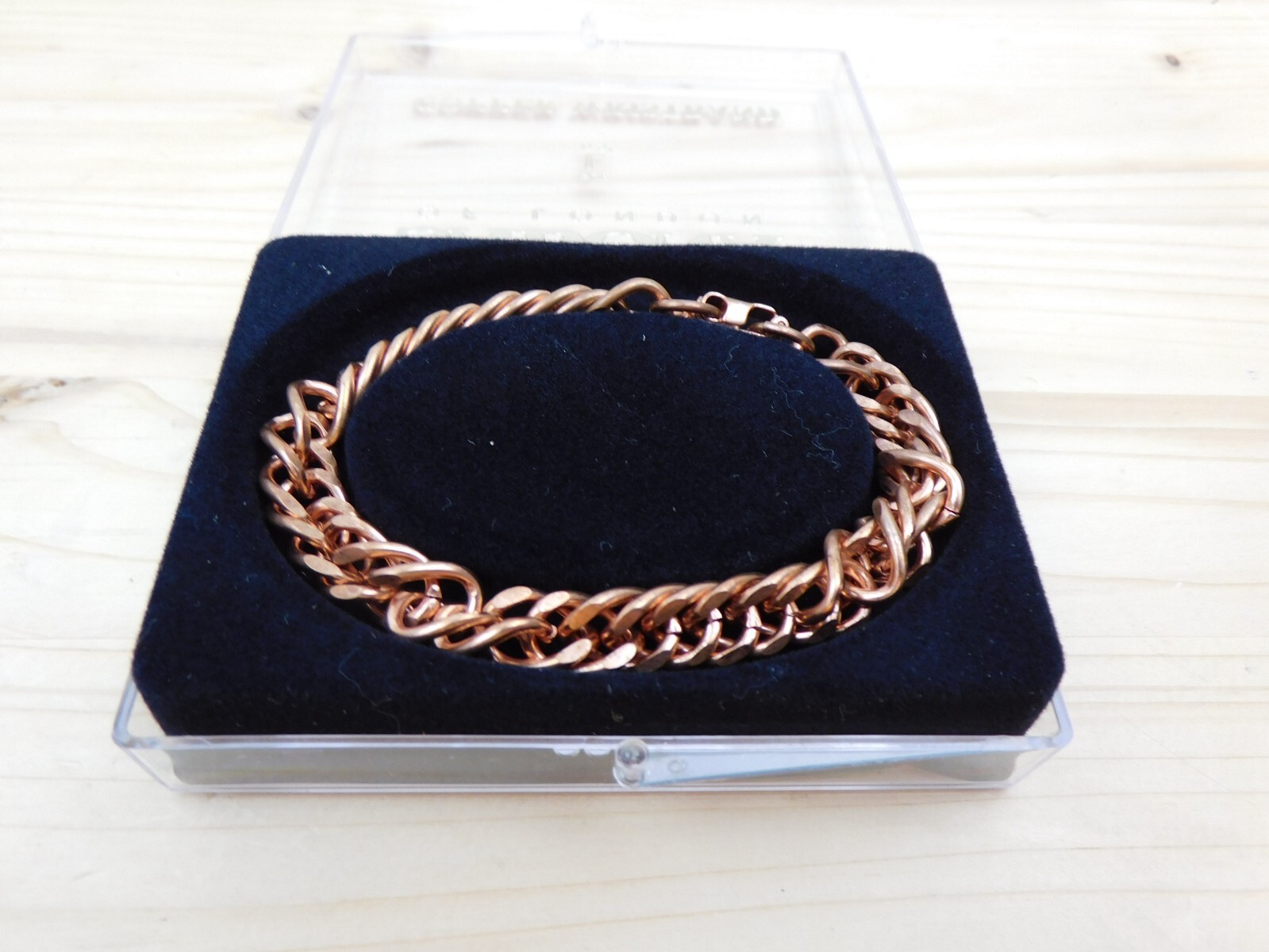 Sabona of London 8mm Box Link Copper Wristband/Bracelet Size Large 6.5 ...