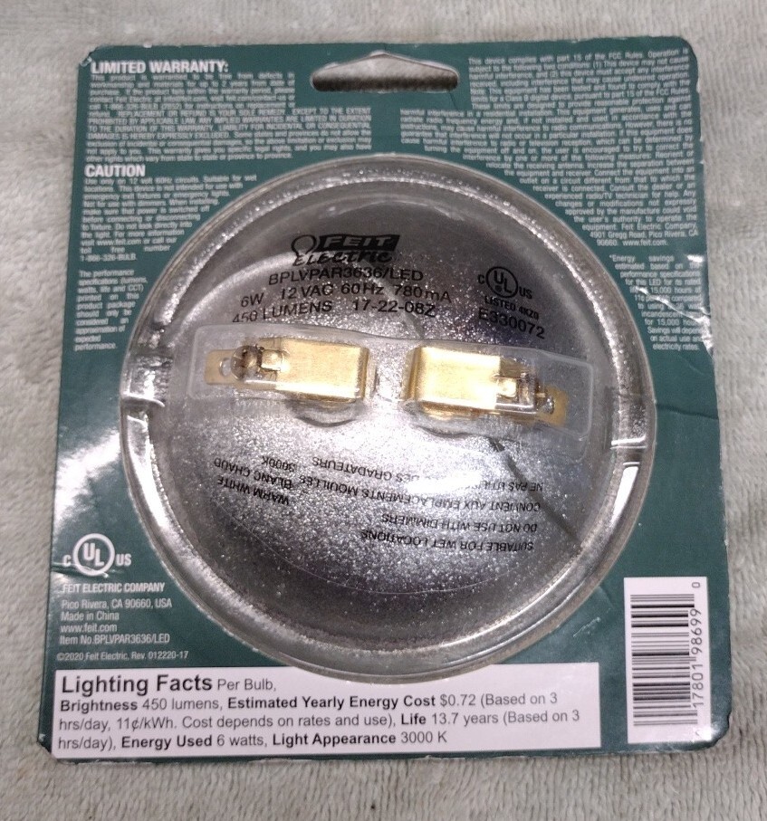 Feit Electric 12V Par 36 BPLVPAR3636/LED 6W 780 mA Flood LED Light Bulb ...