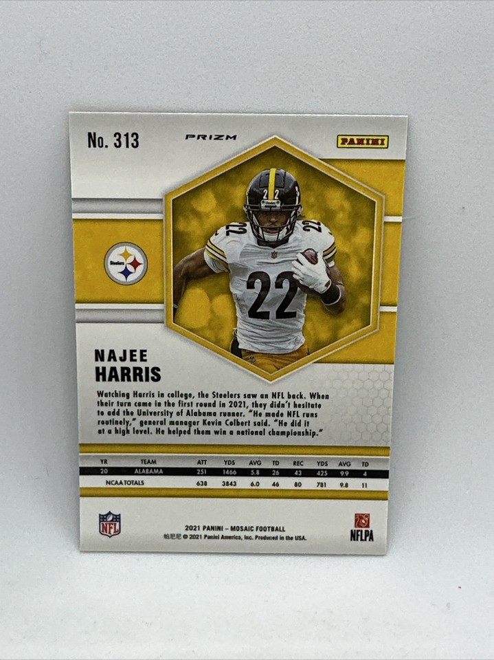 2021 Panini Classics Najee Harris #163 Green Mosaic RC Pittsburgh ...