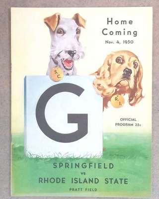 RHODE ISLAND ST. @ SPRINGFIELD (MA) COLLEGE FOOTBALL PROGRAM - 1950 ...