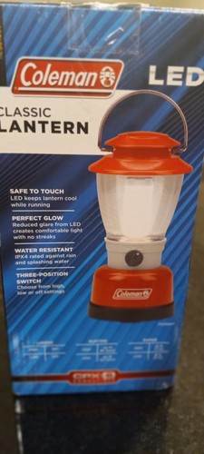 Coleman Classic Red Lantern LED 190 Lumens Lifetime Bulb Takes D ...