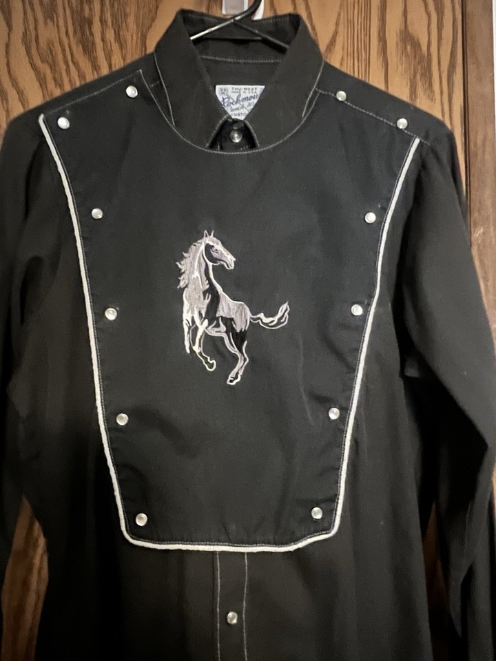 Vintage Rockmount Ranch Wear Embroidered Cowboy Shirt - L Made In USA ...