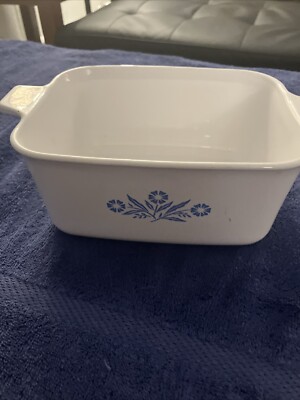 Vintage Corning Blue Cornflower P-4-B 1-1/2 Qt. Casserole (7"X 5"X3 ...