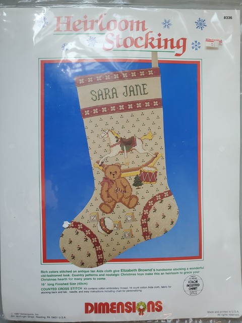 Vintage Dimensions Heirloom Stocking Cross Stitch Kit 8336 for sale ...