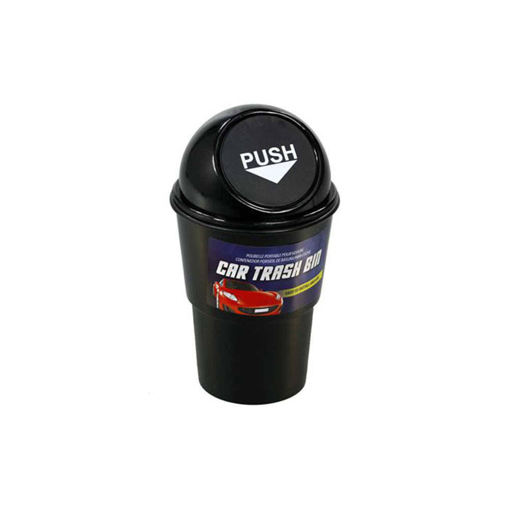 2 x Portable Car Trash Bin Push Swing Lid Mini Rubbish Waste Can Ash ...