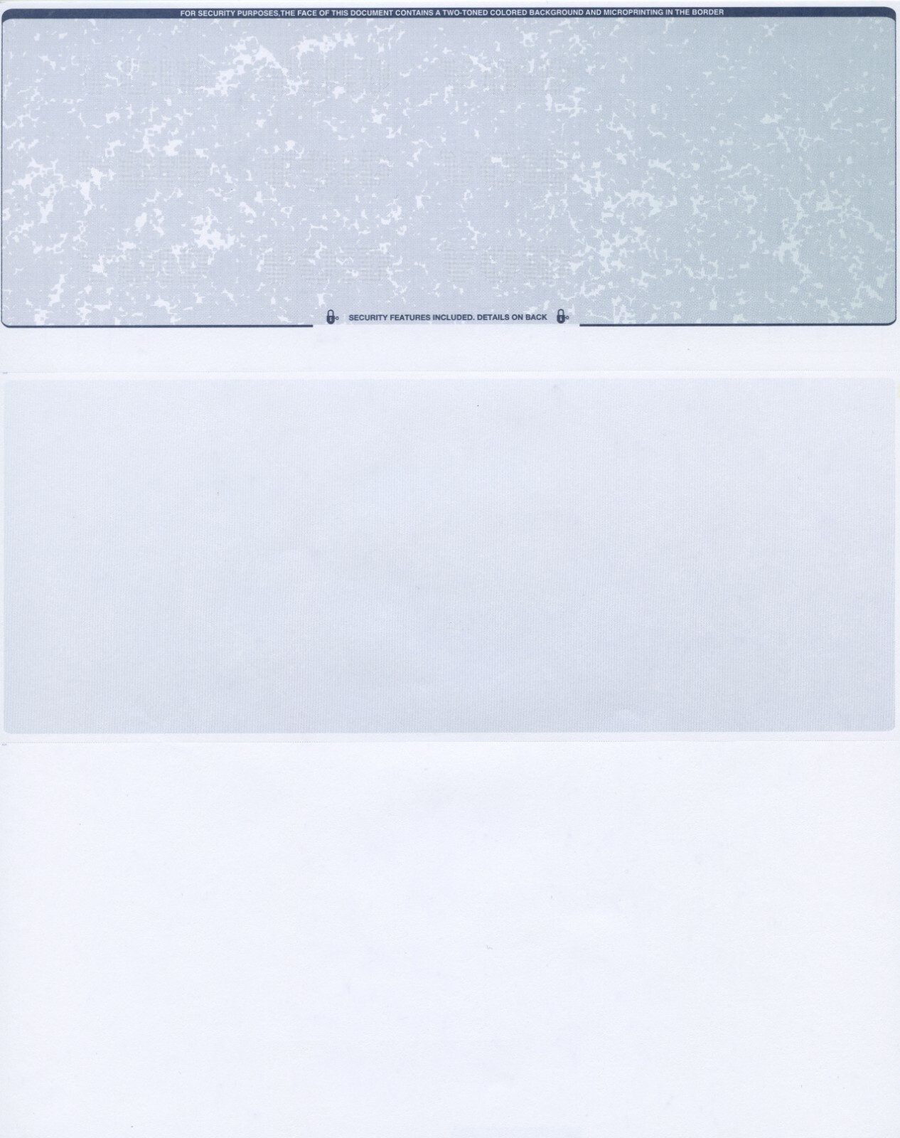 100 Blank Check Stock Paper - Check on Top - Blue/Green Prismatic | eBay