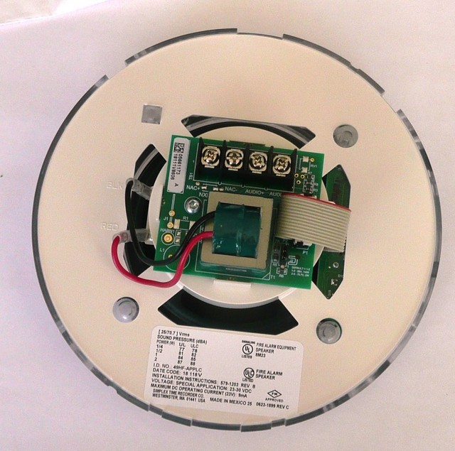 Simplex 49hfv-applc Addressable Ceiling Mount Speaker Strobe TrueAlert ...