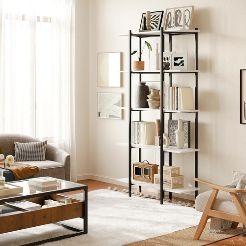 Triangle Tower 5 Tier Bookshelf Display - Book Shelf for Living Room ...