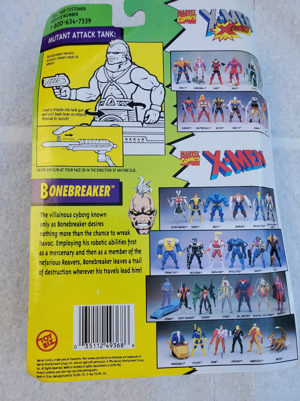 Vintage 1994 Toy Biz Marvel X-Men Bonebreaker Figure Sealed New ...