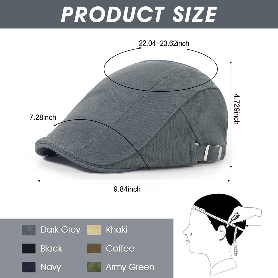 3Pcs Newsboy Cap for Men Classic Adjustable Flat Cap Ivy Gatsby Driving ...