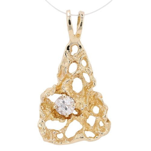 .40ct Round Cut Diamond Nugget Pendant without Chain 14k Yellow Gold 3. ...