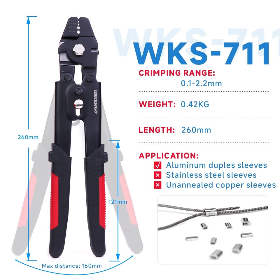 Wire Rope Swager Wire Rope Swaging Tool for Crimping Fishing Lines WKS ...