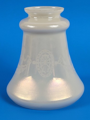 Antique STEUBEN GLASS Nouveau ETCHED CALCITE Lamp Shade 5.25" Tall ...