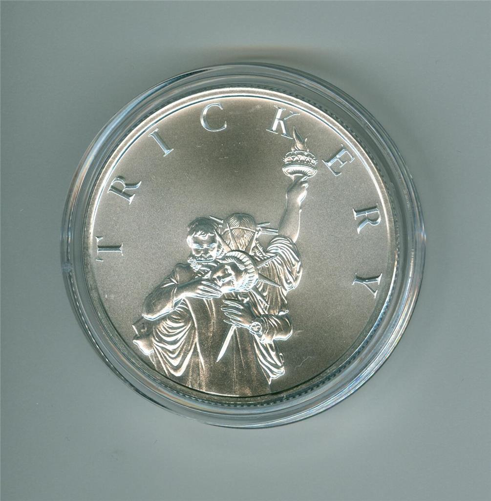 INTAGLIO MINT 2023 TRICKERY 1 OZ .999 HIGH RELIEF SILVER ROUND GEM BU ...