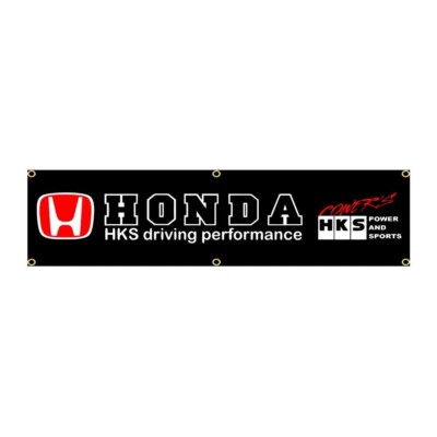 large banner flag 5.5x1.3ft [HONDA HKS POWER]garage room decora 15828 ...
