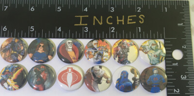 G.I. Joe 12 Pin Lot Cobra Pins Commander Storm Ninja Bat One Inch 80s ...