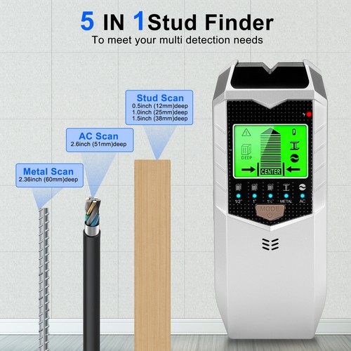 Digital Stud Finder Wood Metal Pipe Wire Wall Scanner LCD Detector Stud ...