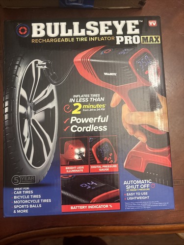 Bullseye Pro Max Deluxe Tire Inflator Portable Air Compressor, Portable ...