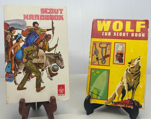 LOT OF 2 Vintage 1976 Boy Scout Books SCOUT HANDBOOK and WOLF CUB SCOUT ...