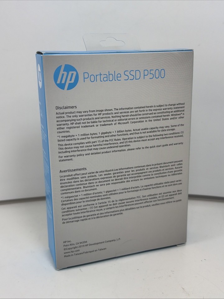 New & Sealed! HP SSD P500 500GB Black Portable External Solid State ...