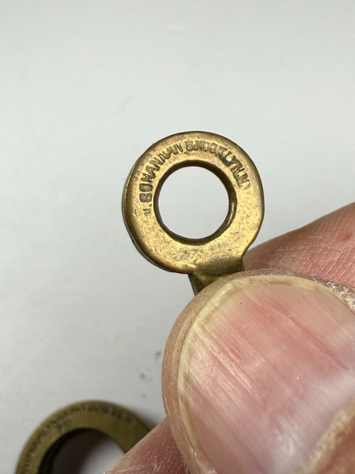 ANTIQUE WILSON BOHANNAN BRASS PADLOCK LOCK PAT. JUNE 25 BROOKLYN NY w ...