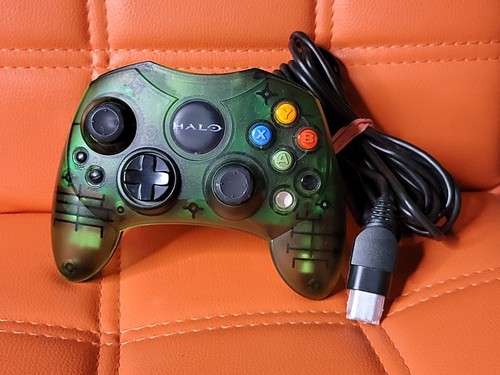 Rare Original Xbox S-Type Controller Special Green Halo Edition ...