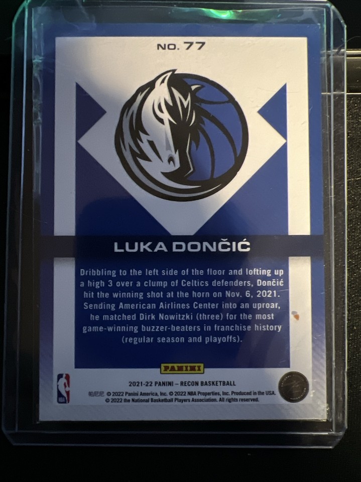 2021-22 Panini Recon Luka Doncic #77 Dallas Mavericks | eBay
