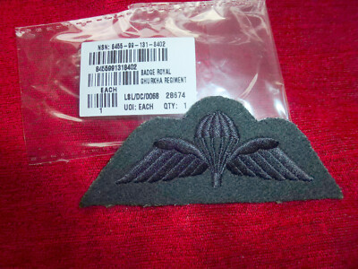 GENUINE ROYAL GURKHA REGIMENT PARACHUTISTS JUMP WING BADGE BNIB. RGR ...