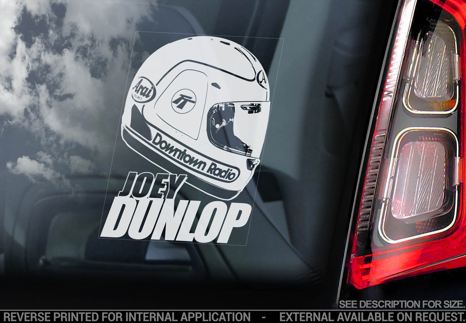 Joey Dunlop - Car Window Sticker - HELMET Isle of Man TT#3 Superbike ...