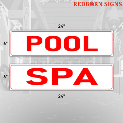 Pool + Spa 6"x24" REAL ESTATE RIDER SIGNS Double Sided 2PK - Visible ...