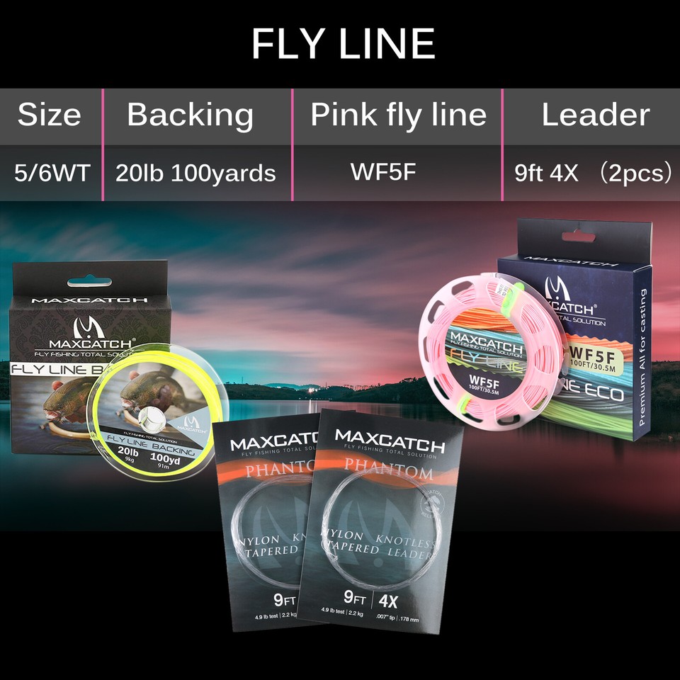 Maxcatch 2wt 5wt Women's Elegant Pink Fly Fishing Rod Combo, Fly Reel ...
