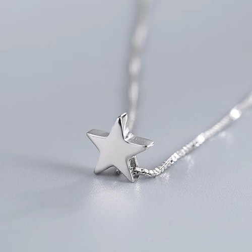 Women's 925 Sterling Silver Kids Tiny Star Charm Pendant Chain 16 ...