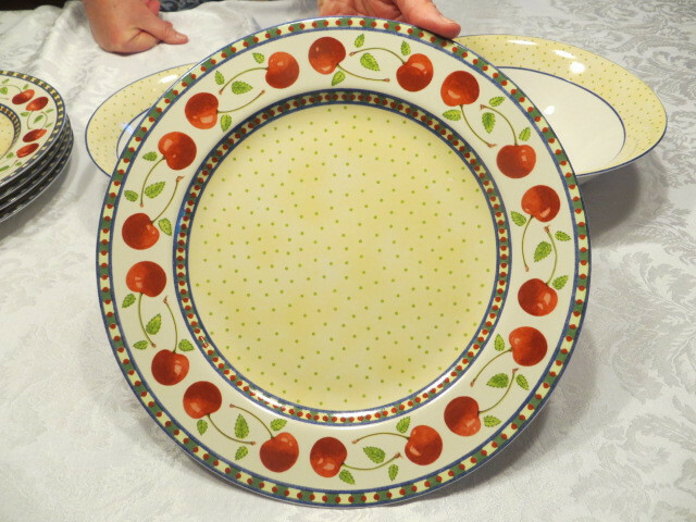 19 Pc Noble Excellence Cherries Jubilee Dinnerware Set for Four 3 ...