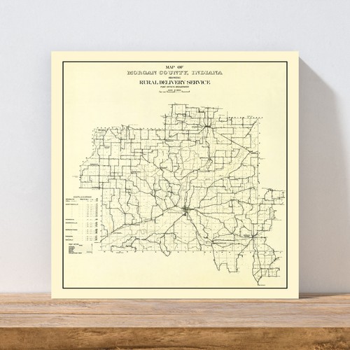 Old Map of Morgan County, IN 1911 - Vintage Indiana Art | eBay