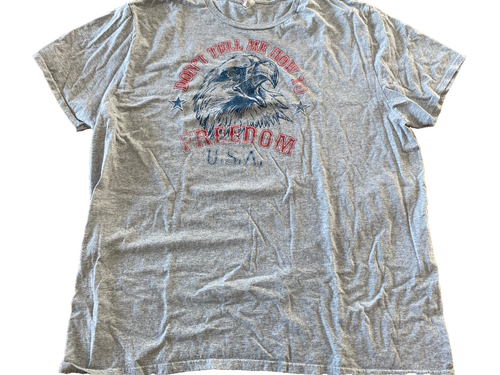 Don't Tell Me How To Freedom Eagle Gray Graphic T Shirt Mens Sz 3XL ...