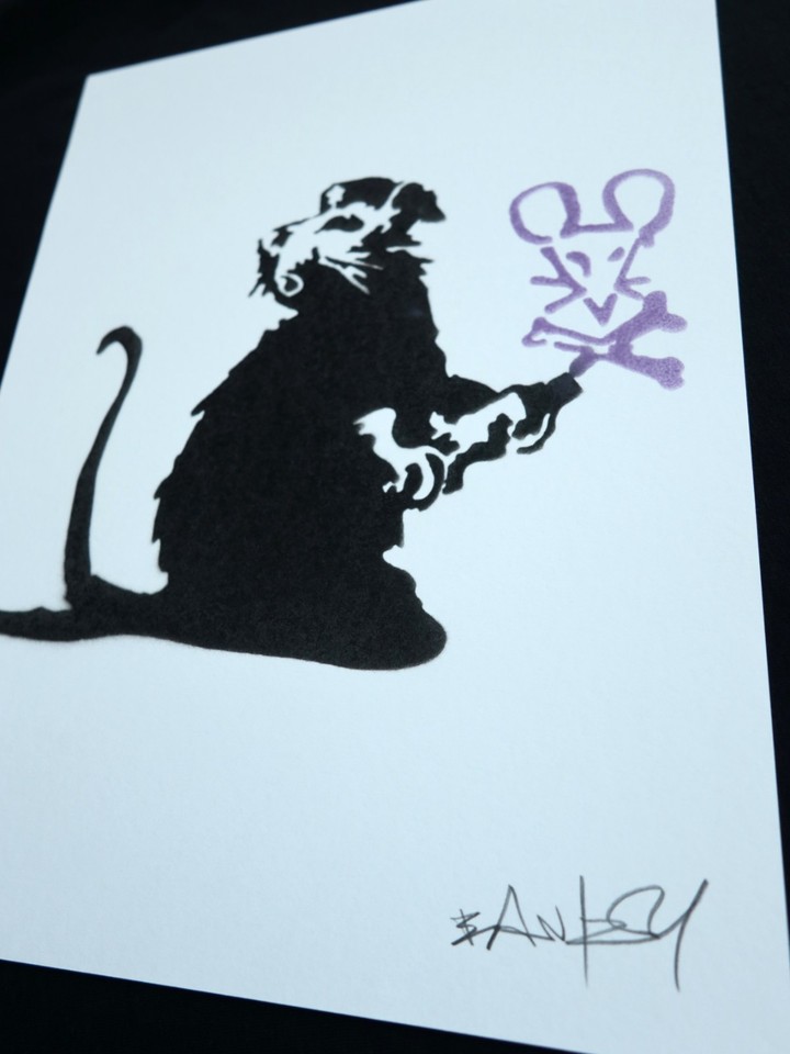 Graffiti, Street Art, Stencil, original spray, artwork, signed, BANKSY ...