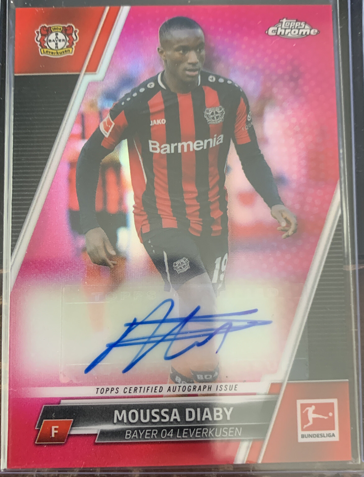 2021-22 Topps Chrome Bundesliga Moussa Diaby Pink Refractor Auto /150 ...