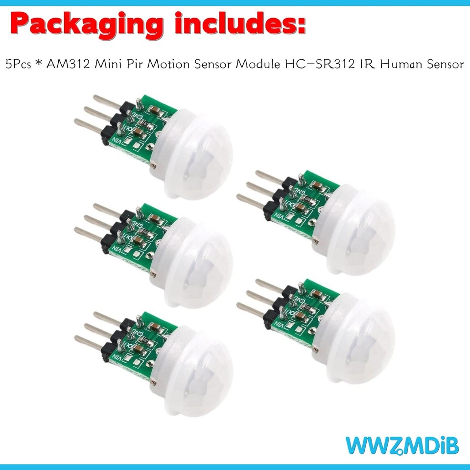 5Pcs AM312 Mini Pir Motion Sensor Module HC-SR312 IR Human Sensor for ...