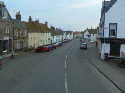 Photo 6x4 High Street Crail Crail's High Street, with the butchers o ...