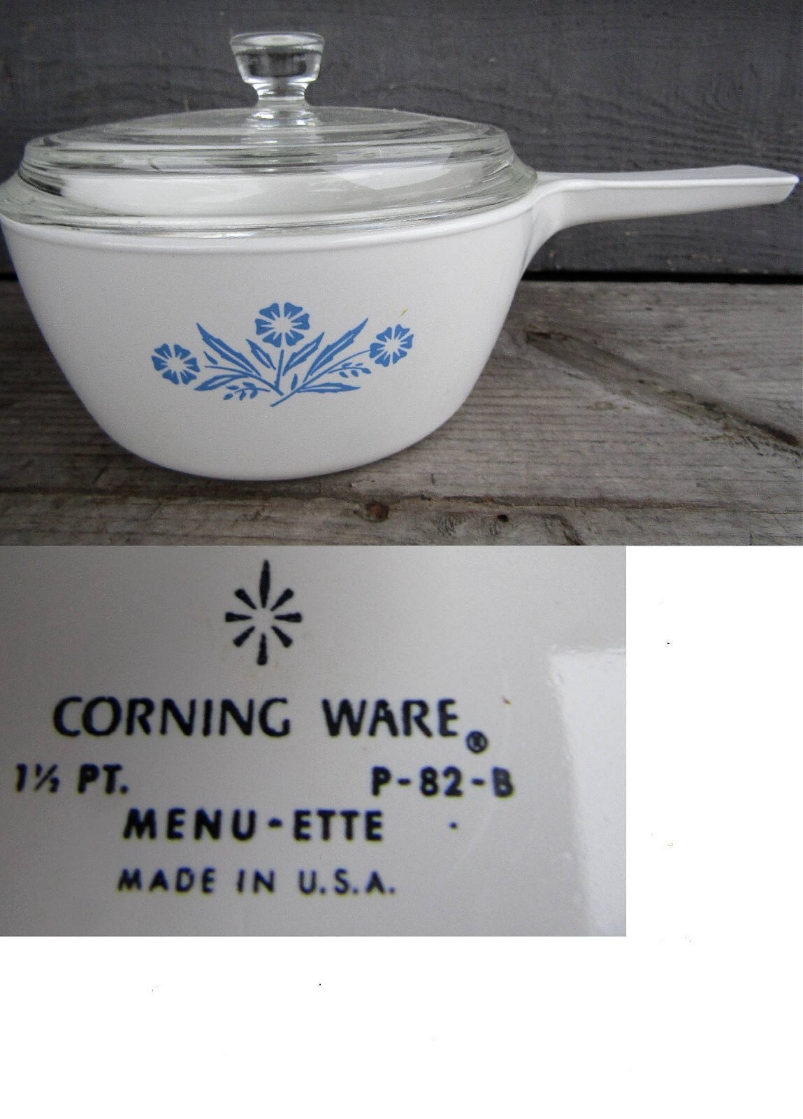 VINTAGE CORNING WARE BLUE CORN FLOWER P-82-B 1-1/2pt SAUCEPAN w/ LID | eBay