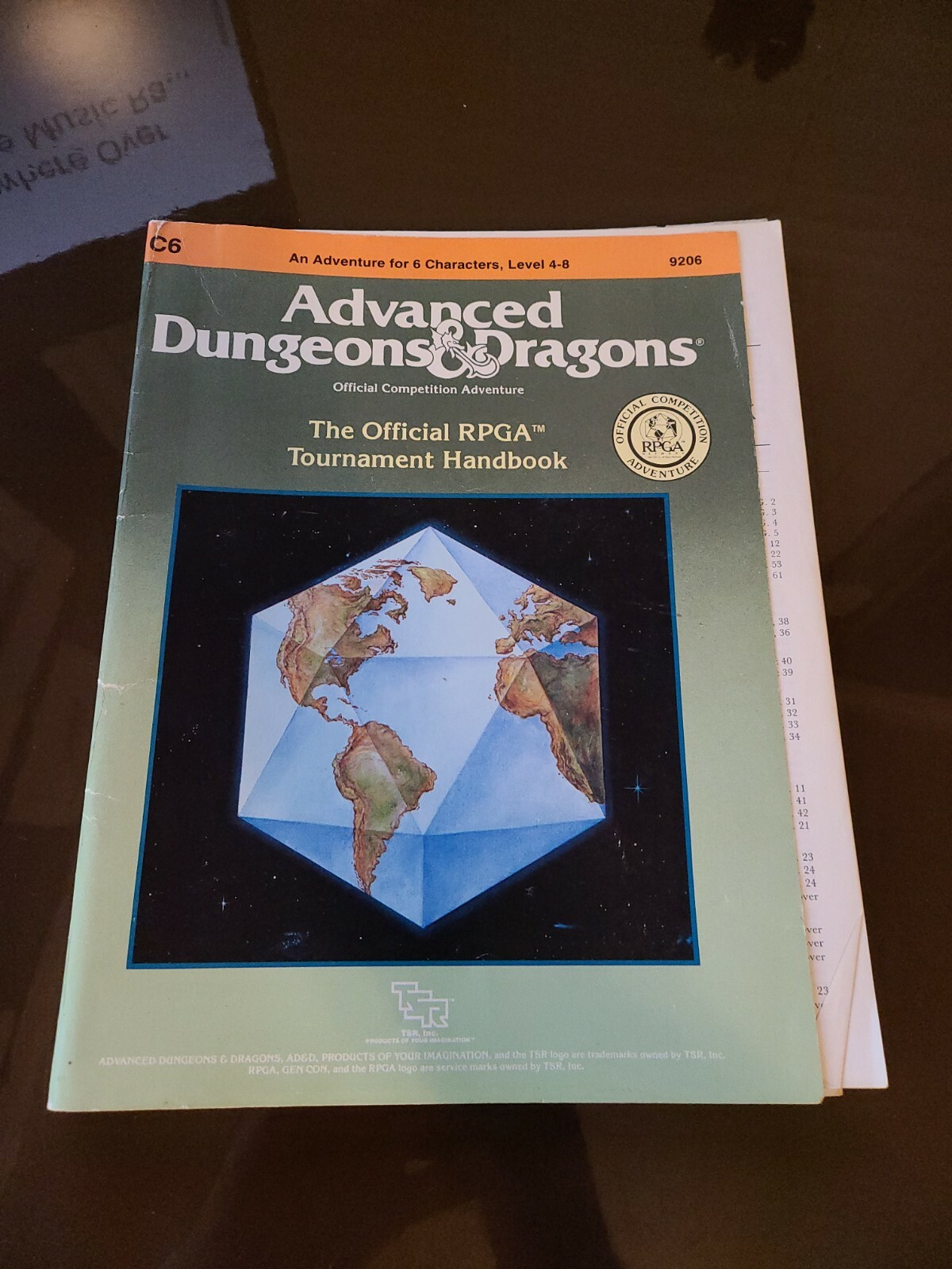 Ad&d 1987 C6 The Official RPGA Tournament Handbook Dungeons Dragons TSR ...