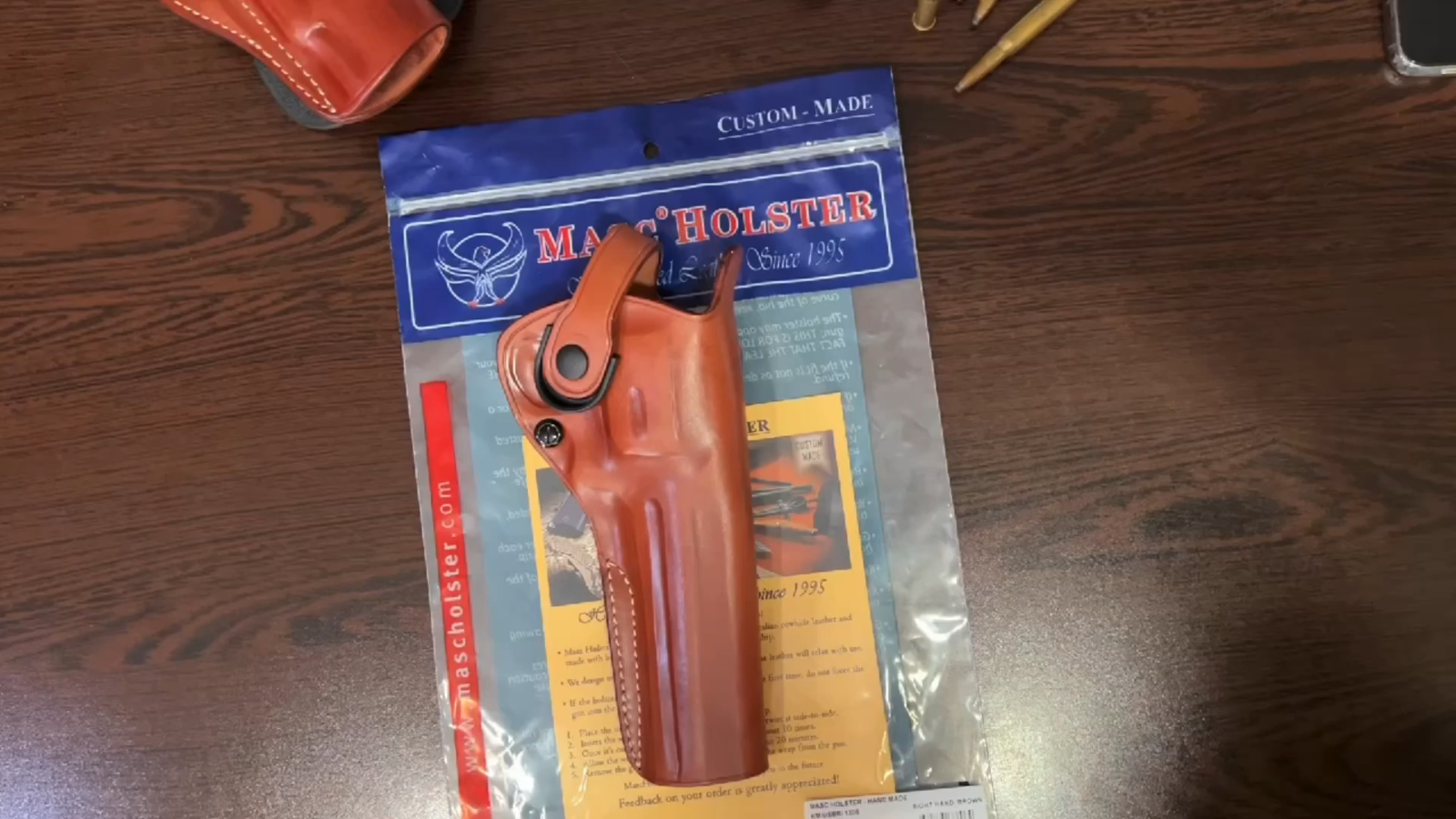 Three Slots Leather Holster Fits, Colt Python 357 Mag Revolver 6 ...