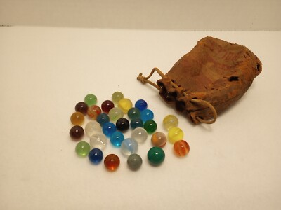 Vintage Marbles In Leather Pouch | eBay