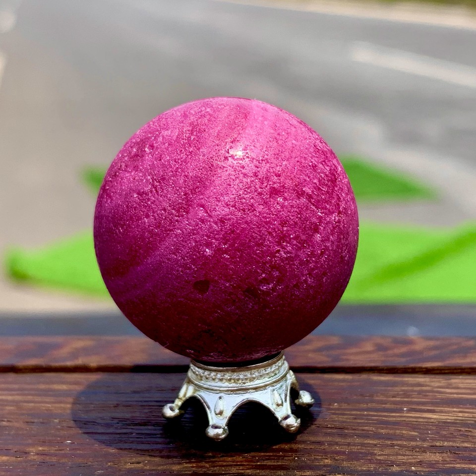 52G Natural red ruby Corundum sphere crystal mineral sample ball ...