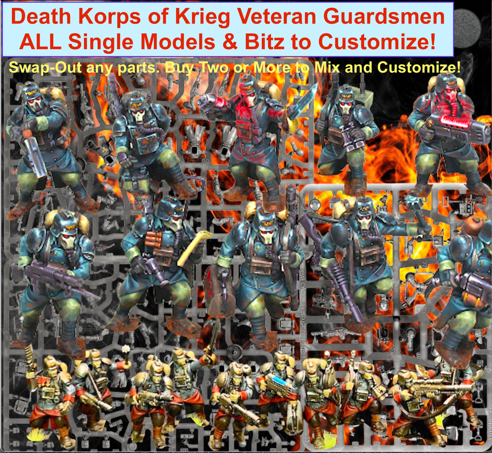 Single DEATH KORPS of KRIEG VETERAN GUARDSMEN Model~Games Workshop ...