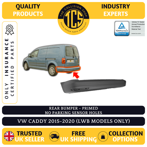 VW CADDY 2015-2020 REAR BUMPER PRIMED LWB ONLY INSURANCE CERTIFIED ...