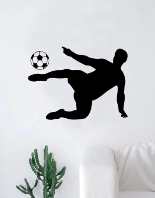 Soccer Player v3 Wall Decal Home Decor Sticker Vinyl Quote Sports Teen ...