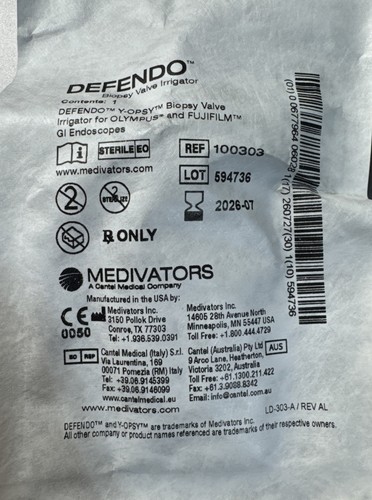 Medivators 100303 Defendo Y-OPSY Biopsy Irrigator Valve,No Aux Water Vl ...