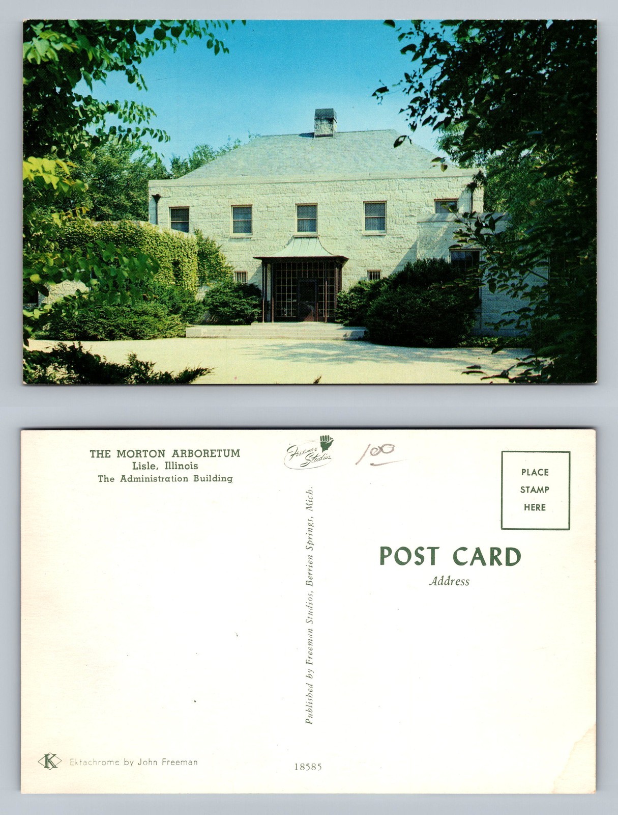 Lisle, IL-Illinois, Morton Arboretum Admin Building Scene PC Vintage ...