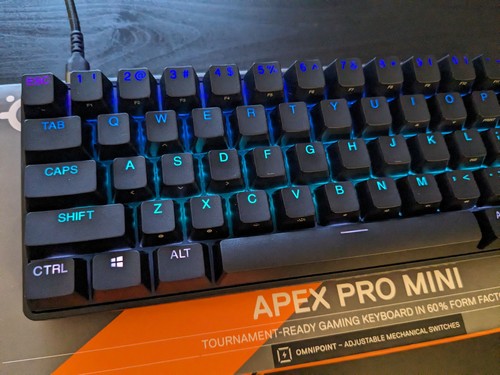 SteelSeries Apex Pro Mini 60% Keyboard w/ Omnipoint Adjustible Optical ...